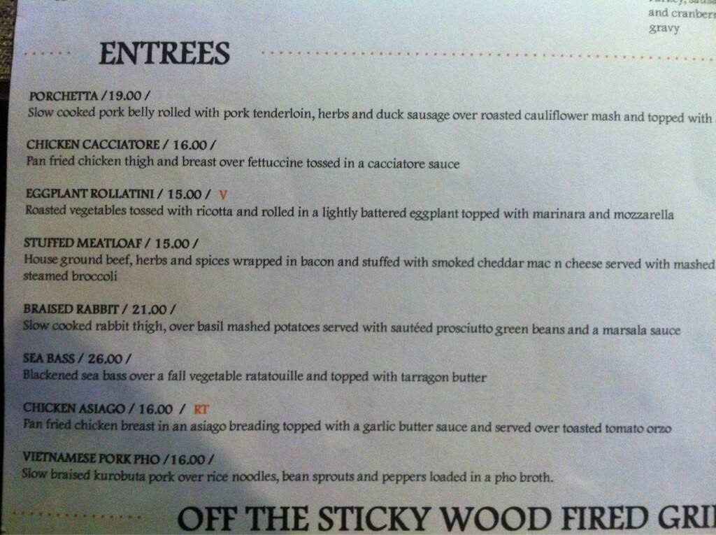 Menu at The Sticky Elbow restaurant, Williamsport