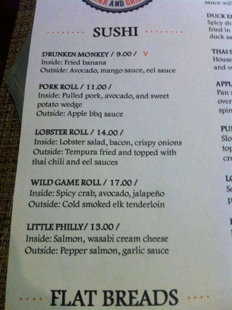 Menu at The Sticky Elbow restaurant, Williamsport