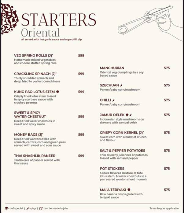 Menu at Tatva Restaurant - Begumpet, Hyderabad, 2nd Floor Pillar No: 1301