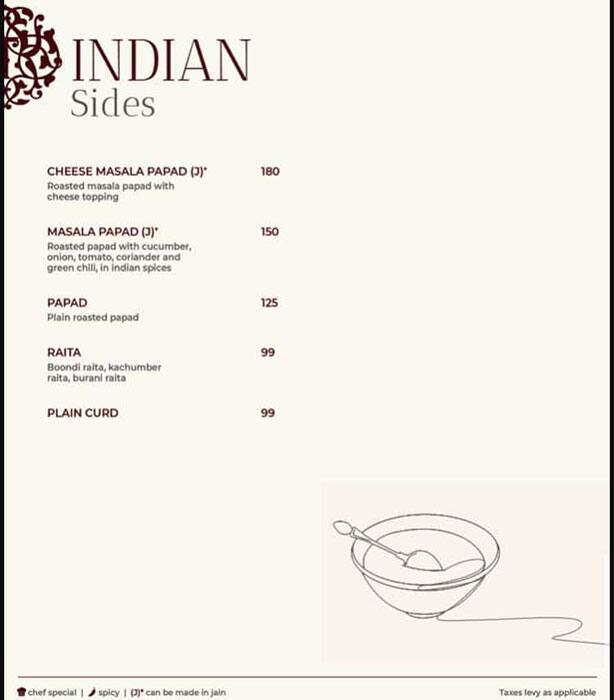 Menu at Tatva Restaurant - Begumpet, Hyderabad, 2nd Floor Pillar No: 1301