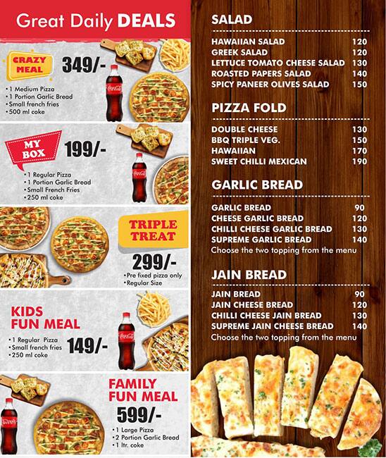 Menu at William's Pizzeria Adani Shantigram, Shantigram