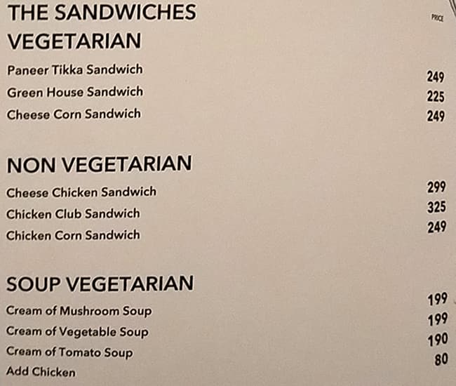 Menu of The Aroma, Sector 22, Chandigarh