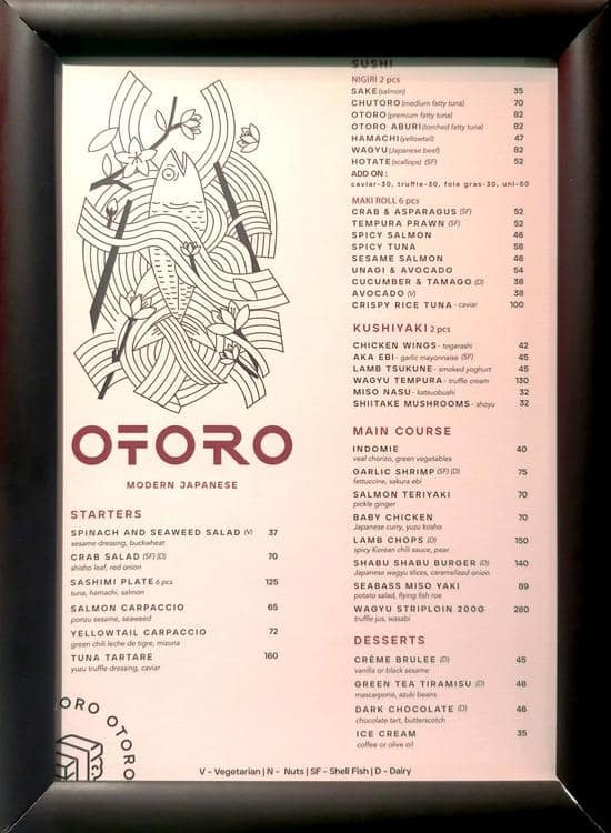 Menu of Otoro, Al Maqtaa, Abu Dhabi