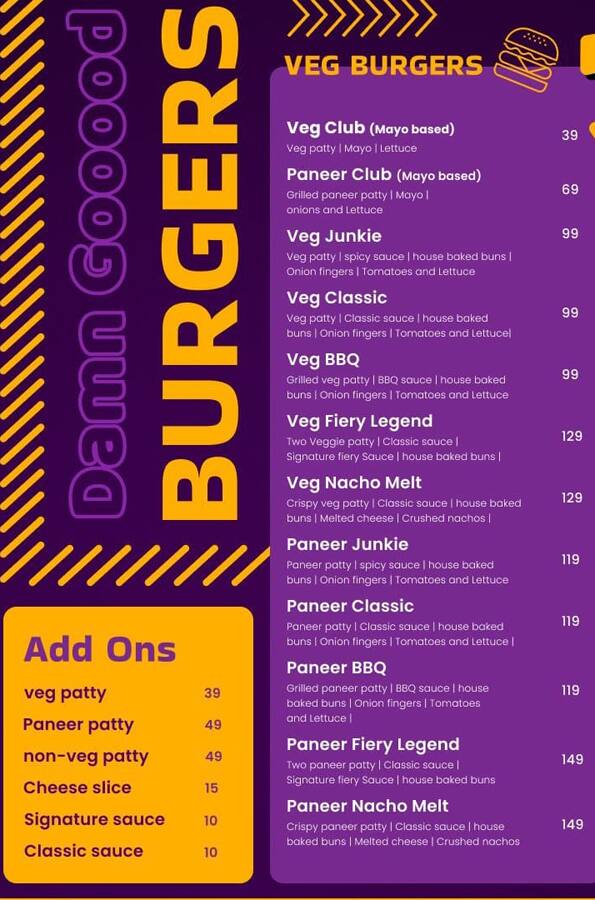 Menu of Junkies Zone, Laxmi Nagar, New Delhi