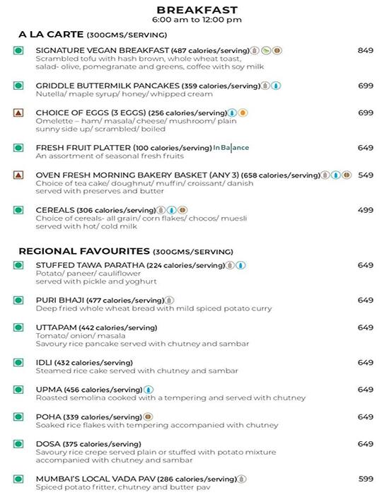 Menu of The Square - Novotel Mumbai Juhu Beach, Juhu, Mumbai