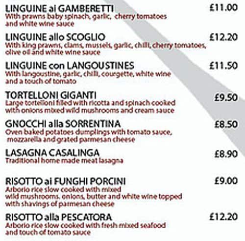 Menu at La Forchetta Restaurant and Cocktail Bar, London, 464 Bethnal ...