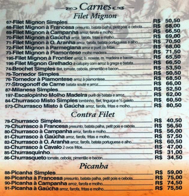 Menu em Na Brasa Columbia - Nova América restaurante, Rio de Janeiro ...