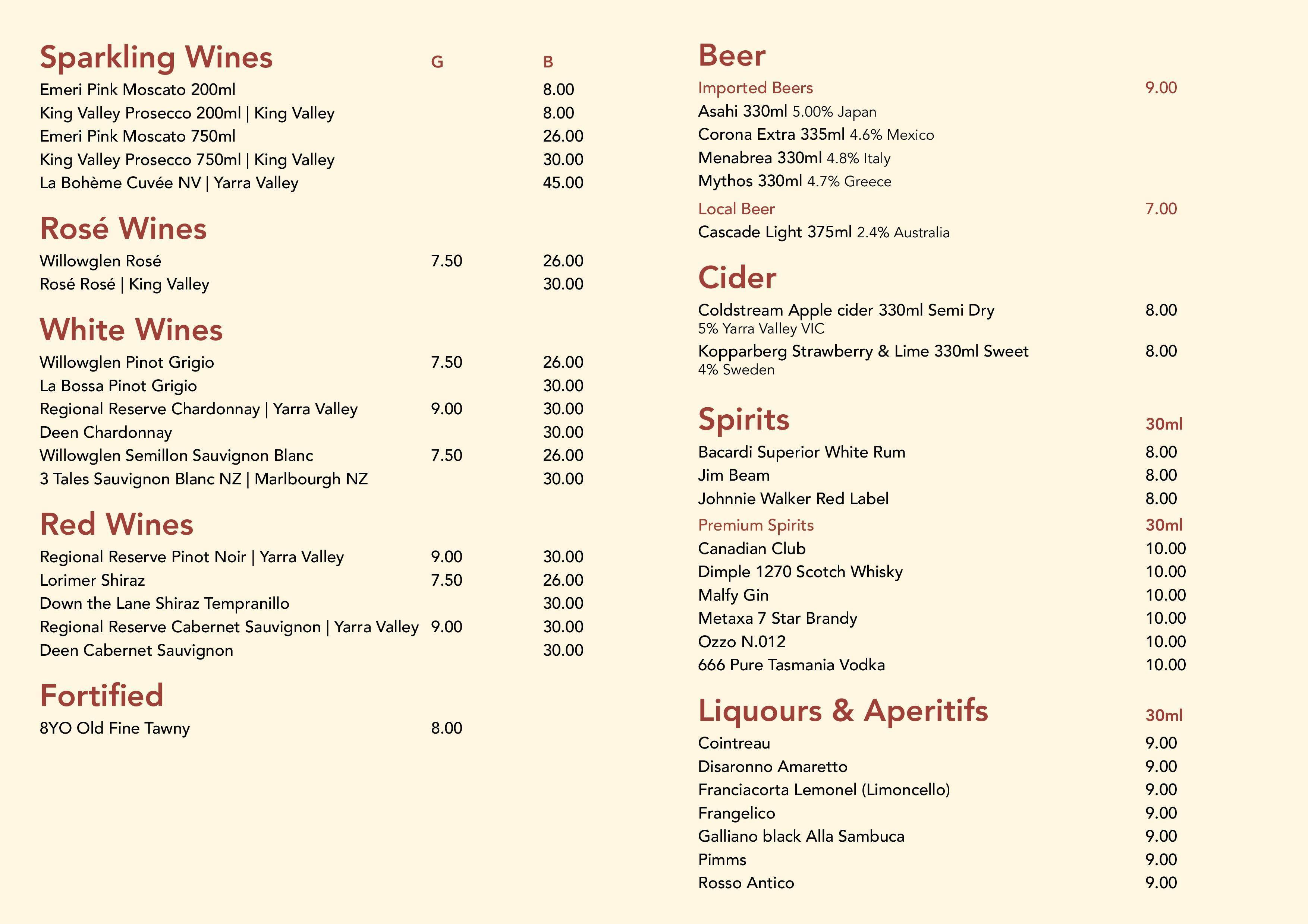 Menu at Montano's Patisserie cafe, Bayswater