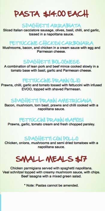 Menu at The Cray restaurant, Belmont