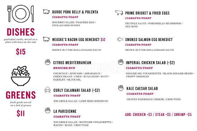 Menu at Buns & Buns restaurant, South Miami, Sunset Dr