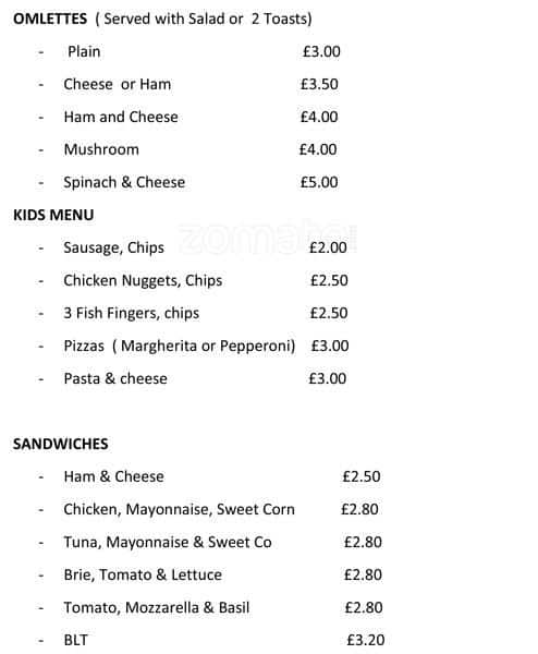 Menu at Jasmine restaurant, London, 115 Northfield Avenue