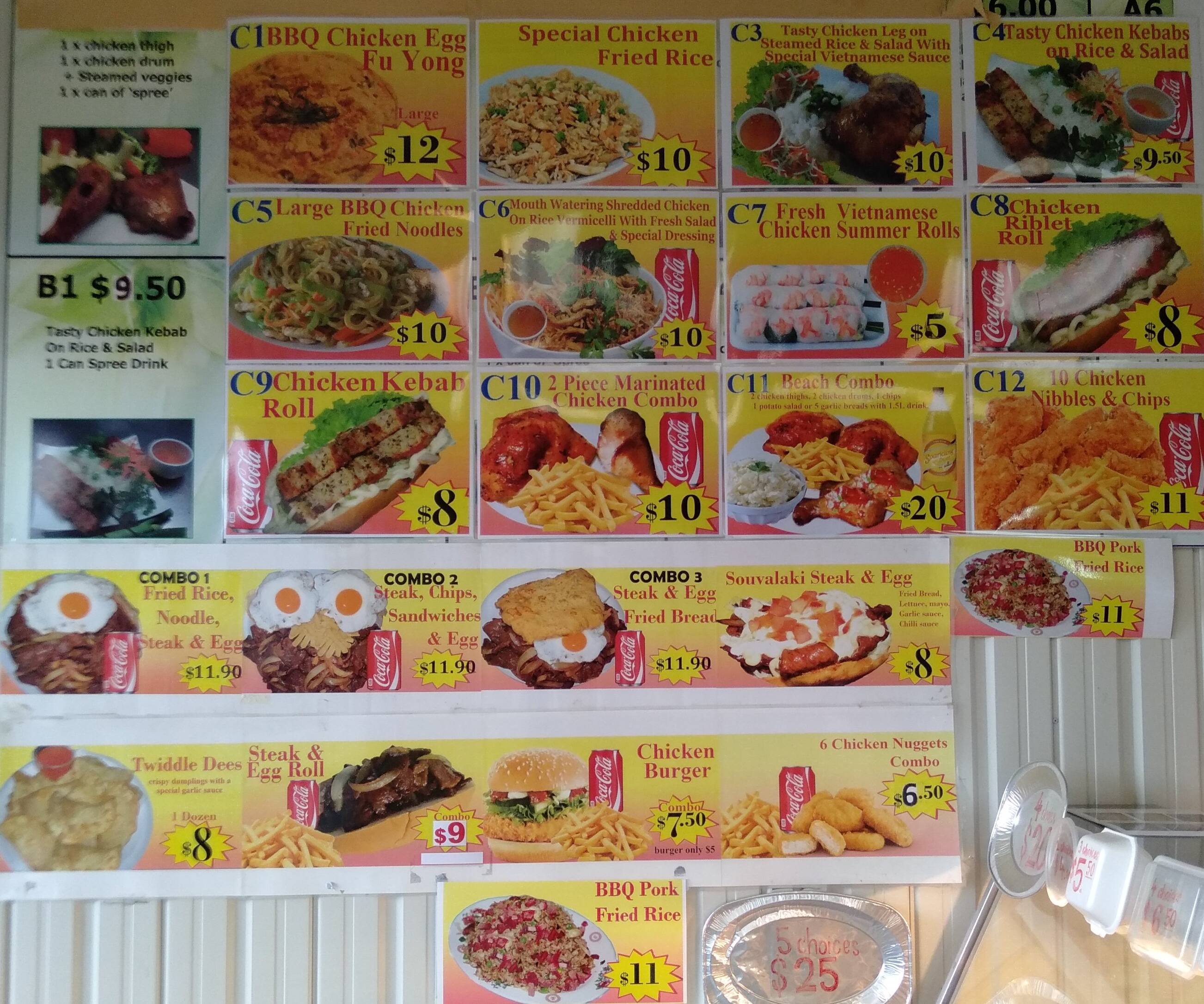 Menu at Chicken Deli restaurant, Auckland