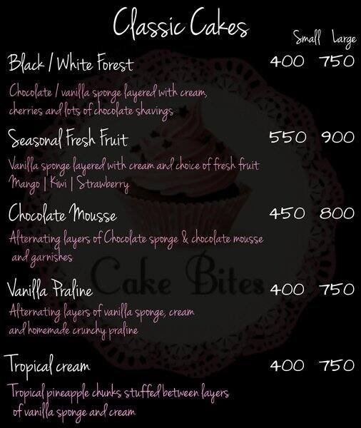 Cake Bites Menu, Menu for Cake Bites, Charni Road, Mumbai - Zomato
