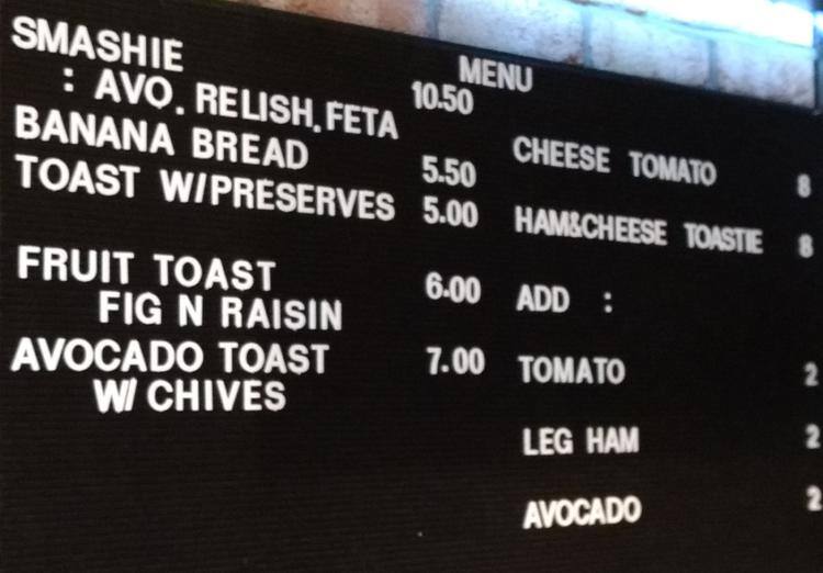 Menu at Whah Whah Coffee, Neutral Bay, 148 Wycombe Rd