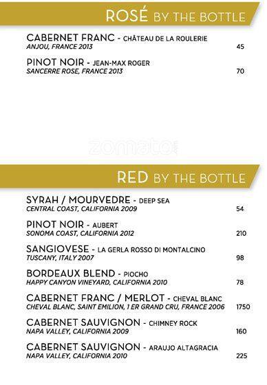 Menu at ACME Hotel Company, Chicago