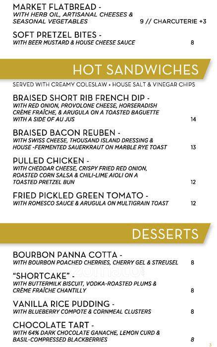 Menu at ACME Hotel Company, Chicago