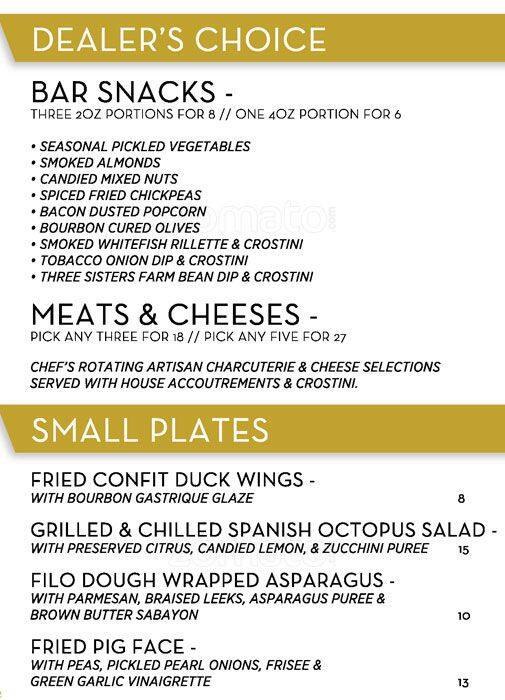 Menu at ACME Hotel Company, Chicago