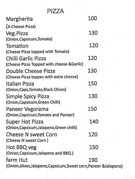 Menu at Cafe4u, Udaipur