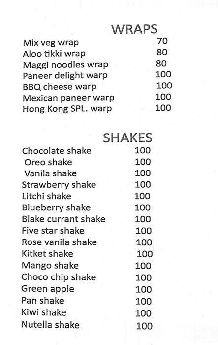 Menu at Cafe4u, Udaipur