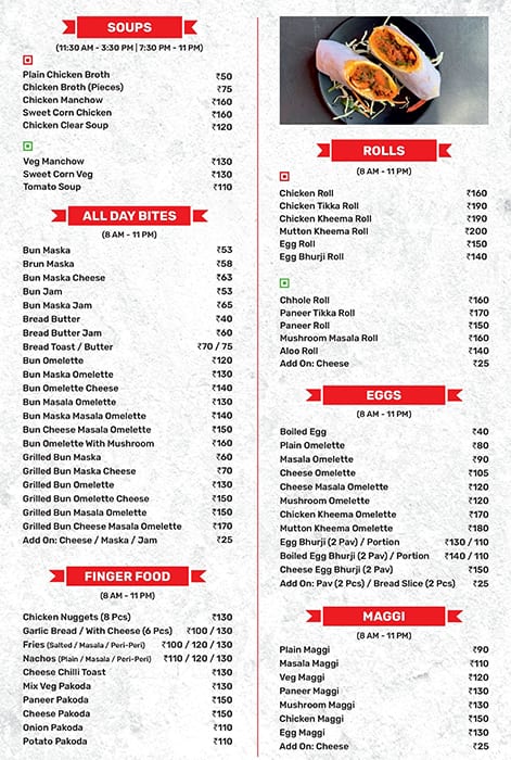 Menu of Goodluck Cafe, Kothrud, Pune