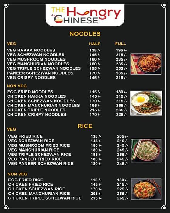 Menu of The Hungry Chinese, Shivaji Nagar, Pune