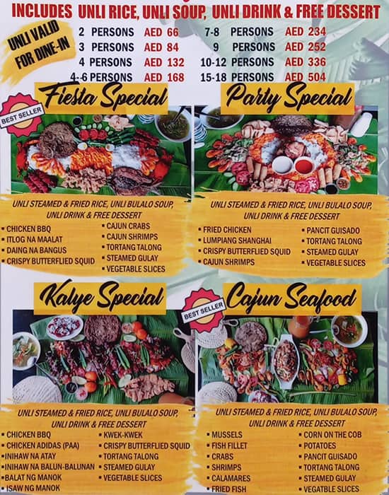 Menu of Susana Restaurant, Al Karama, Dubai