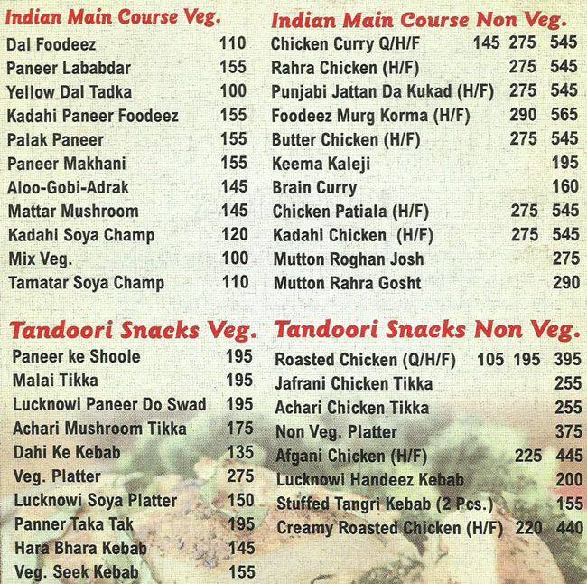 Menu at Lucknowi Daawat, Amritsar, Alphaone Mall