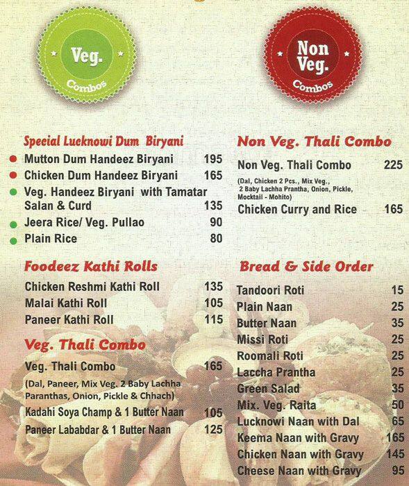 Menu at Lucknowi Daawat, Amritsar, Alphaone Mall