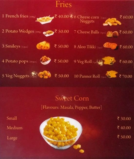 Menu at Spring Potato, Chennai, The Grand Mall