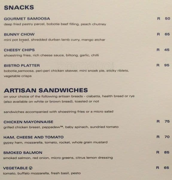 Menu at Hotel Manor Restaurant, Pretoria