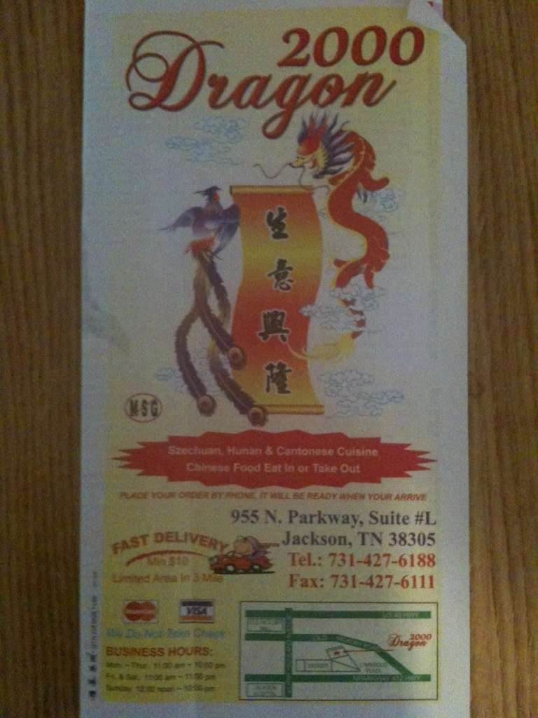 Menu at Dragon Express - Chinese Restaurant, Jackson