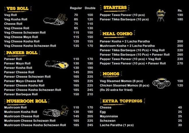 Menu of Kolkata Rolls, Ghansoli, Navi Mumbai
