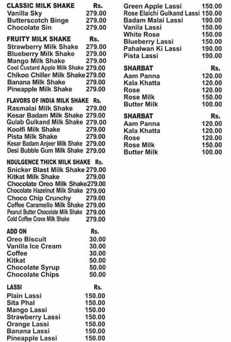 Menu of Mr. Chow, Belur, Howrah