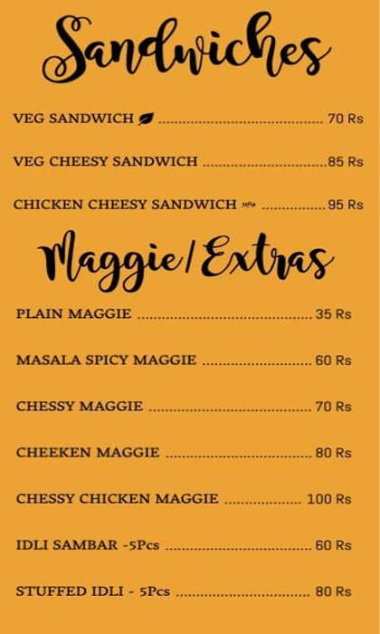 Menu of The Magic Hands, Badlapur, Thane