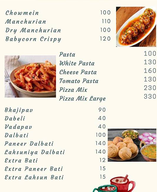 Menu of Zayakaa, Sector 16, Gandhinagar