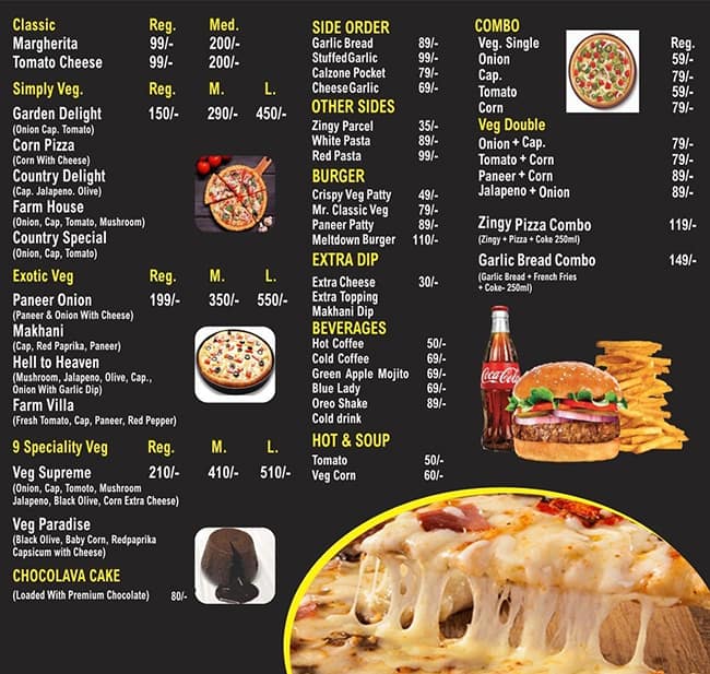 Menu of The Pizza Gallery Cafe, Indira Nagar, Lucknow