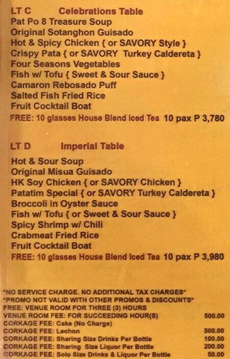 Menu at Savory restaurant, Pasig, 6F Rockwell Business Center Tower 1