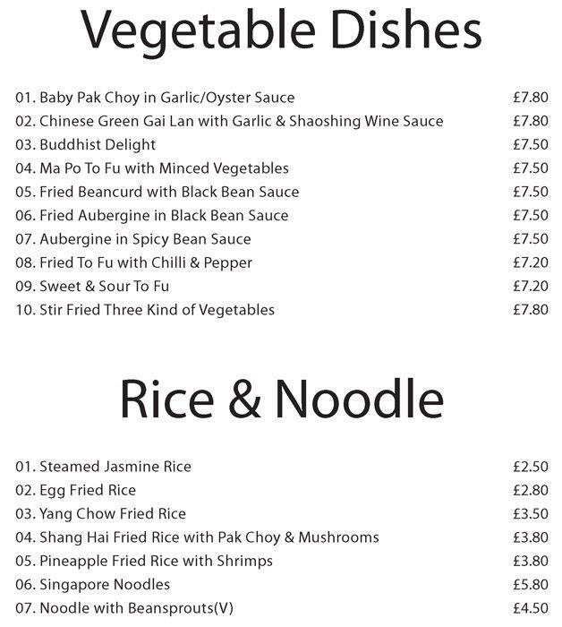 Menu at Ming Moon Chinese Restaurant & Bar, Birmingham, 16 Hurst St