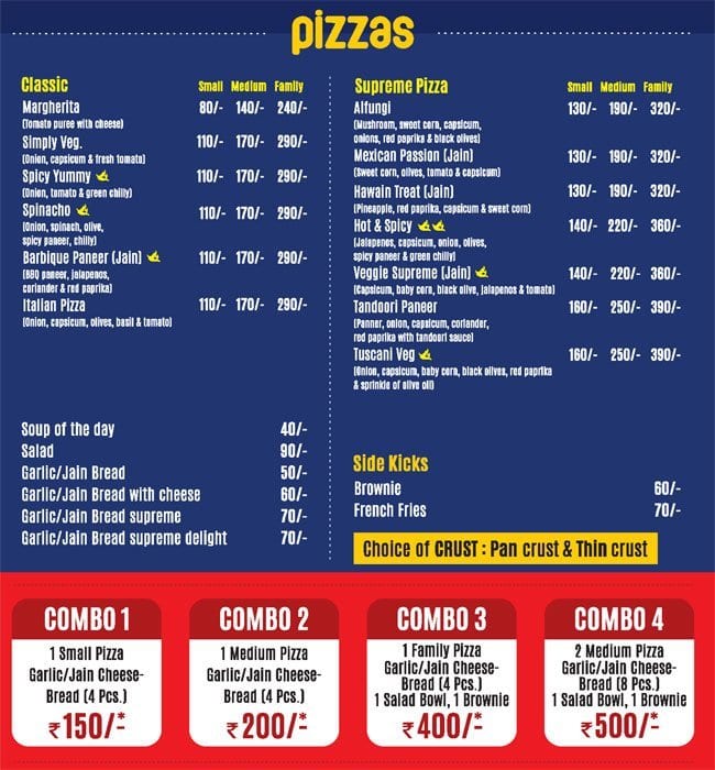 Pizza Zone Menu, Menu for Pizza Zone, Naranpura, Ahmedabad - Zomato