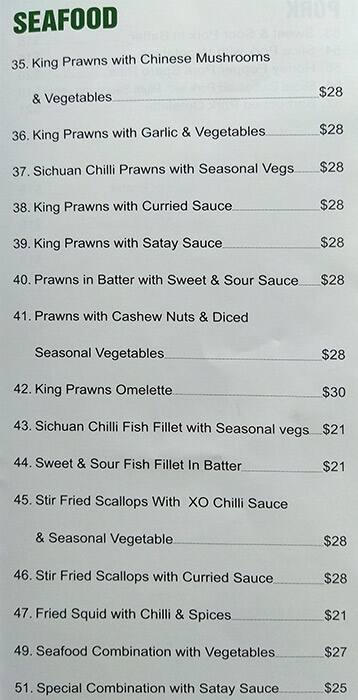 Menu at Shark Fin Chinese Restaurant, Keysborough
