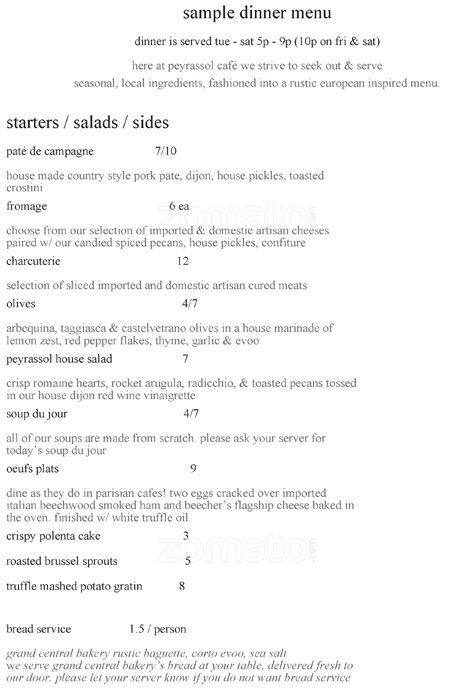 Peyrassol Cafe Menu, Menu for Peyrassol Cafe, Renton, Renton ...