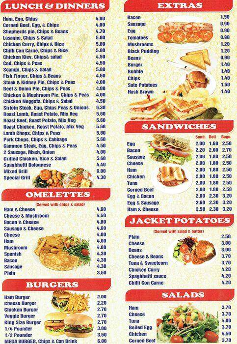 Menu at Poplar Cafe, London