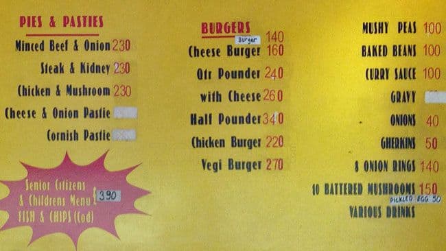 Menu at Deep Sea Fish Bar, Kenley