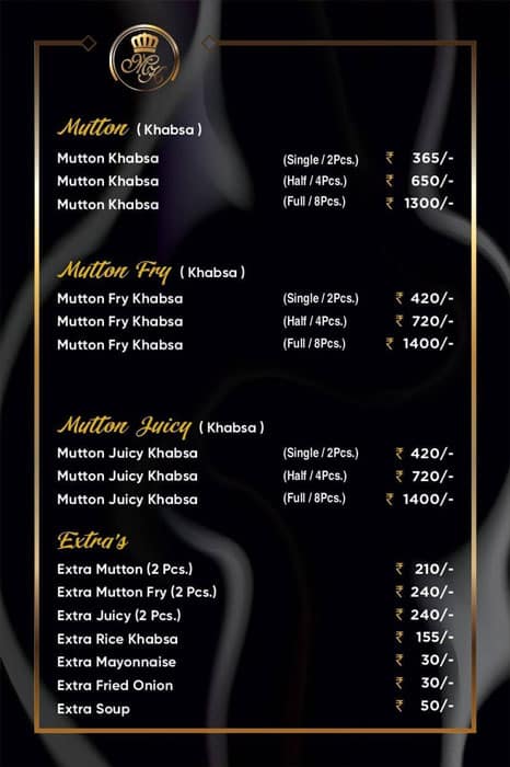 Menu of Mandi King Arabian Restaurant, Nagole, Hyderabad