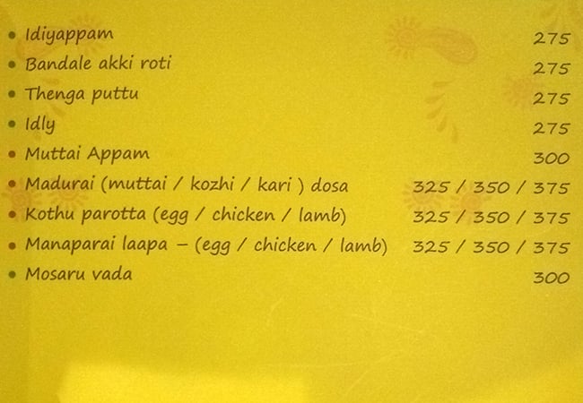 Menu at Malgudi - The Savera, Chennai, 146