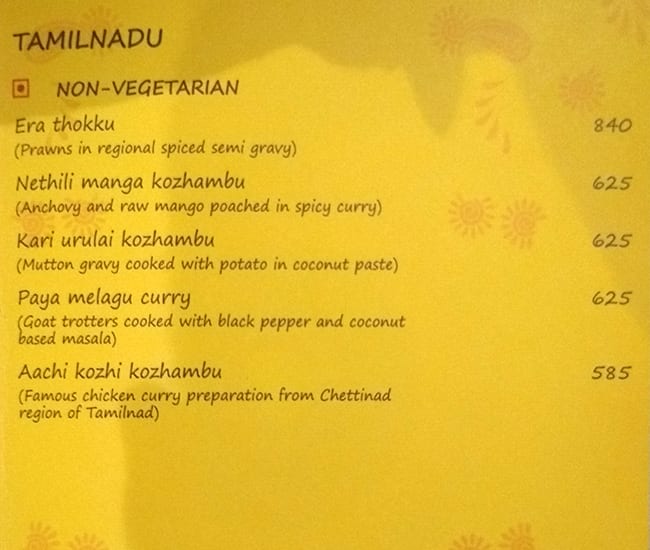 Menu at Malgudi - The Savera, Chennai, 146