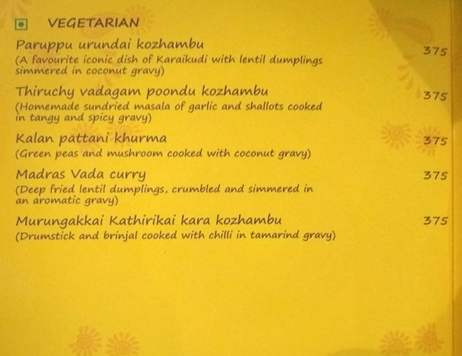 Menu at Malgudi - The Savera, Chennai, 146