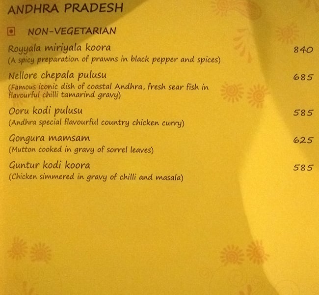 Menu at Malgudi - The Savera, Chennai, 146