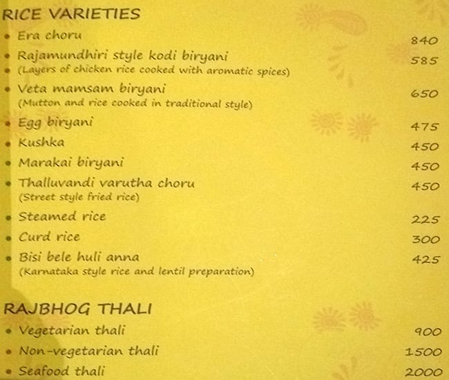 Menu at Malgudi - The Savera, Chennai, 146