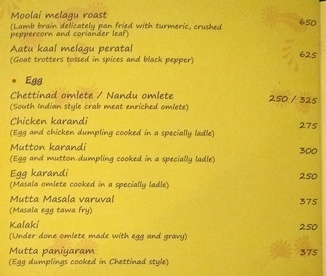 Menu at Malgudi - The Savera, Chennai, 146